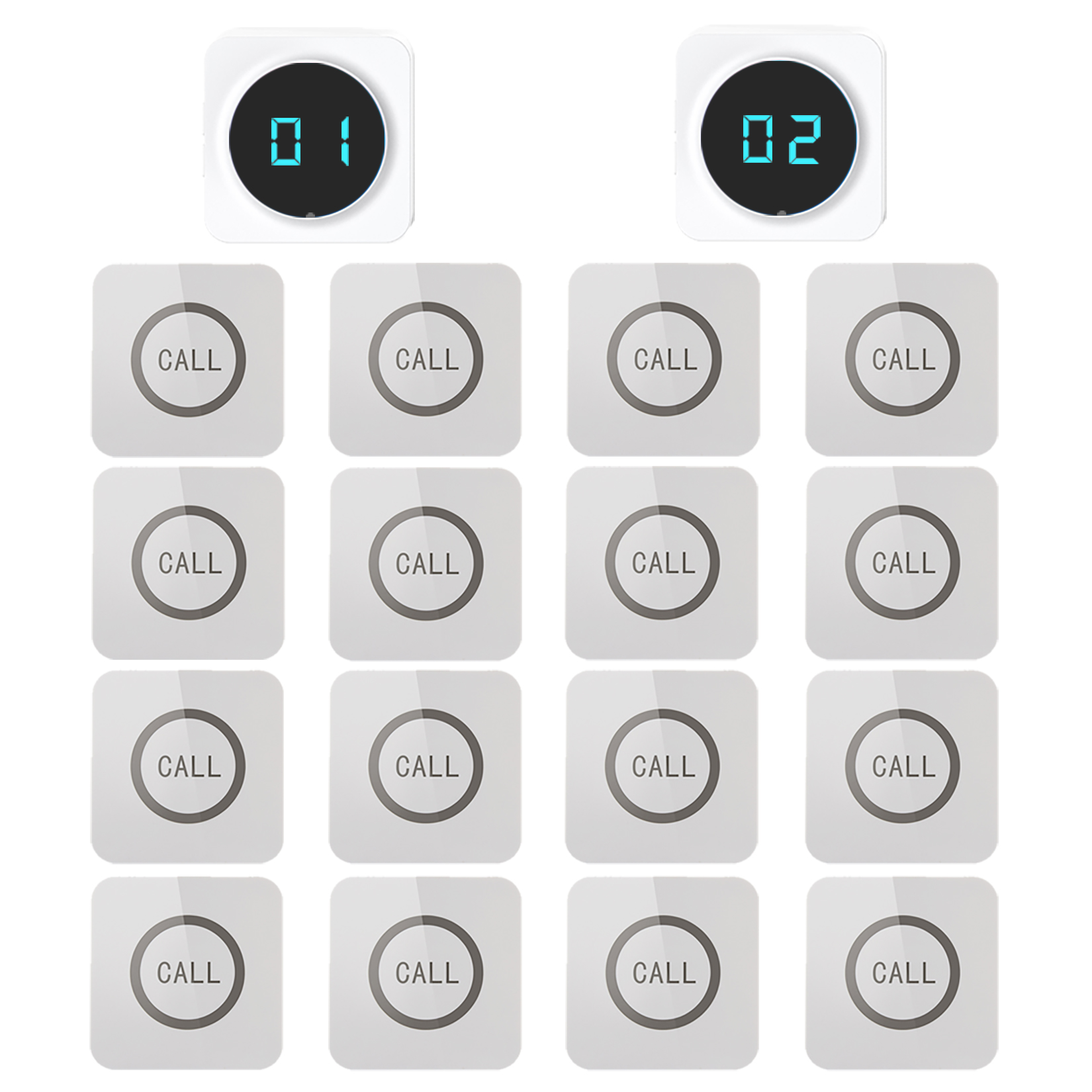 ALIBELL Restaurant Buzzer System Kitchen Waiter Calling System 2 LED ...